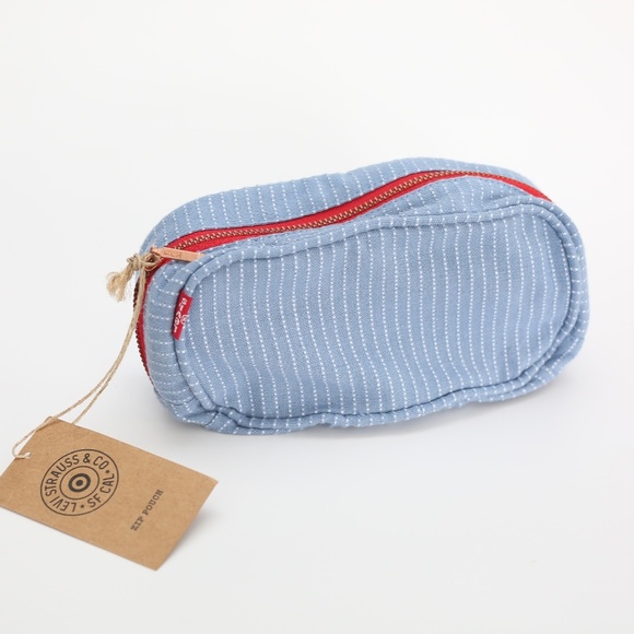 Levi's | Office | Set Of 2 Levis Striped Blue Fabric Zipper Pencil ...